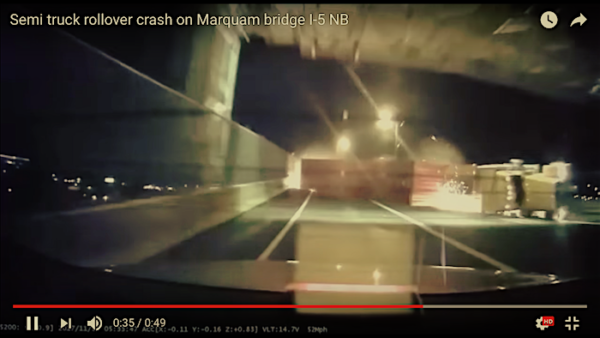 Incredible video shows what happens in a semi truck rollover crash